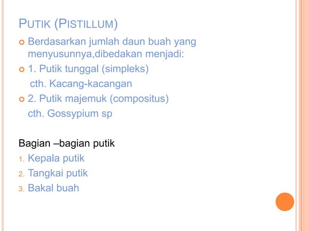 PPT Morfologi tumbuhan ( bunga ) | PPTX