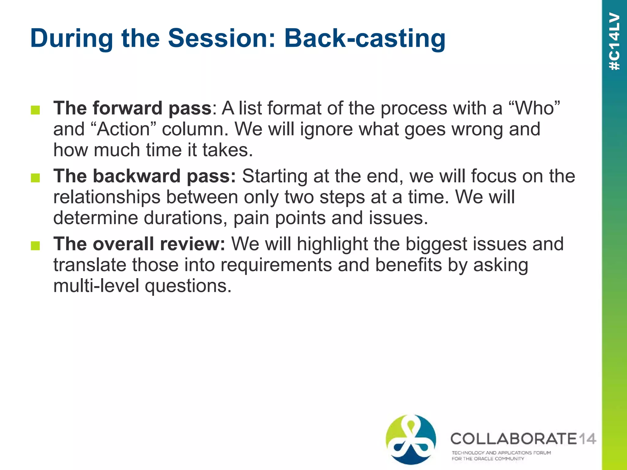 Back casting - a flow chart junkies approach - Oracle Primavera P6 Collaborate 14 | PDF