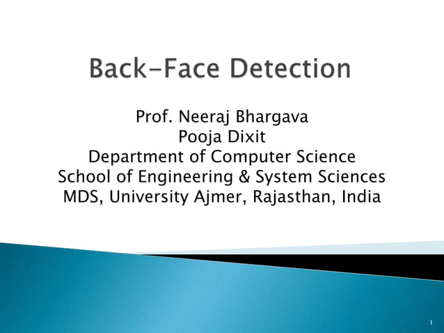 Back face detection | PPT