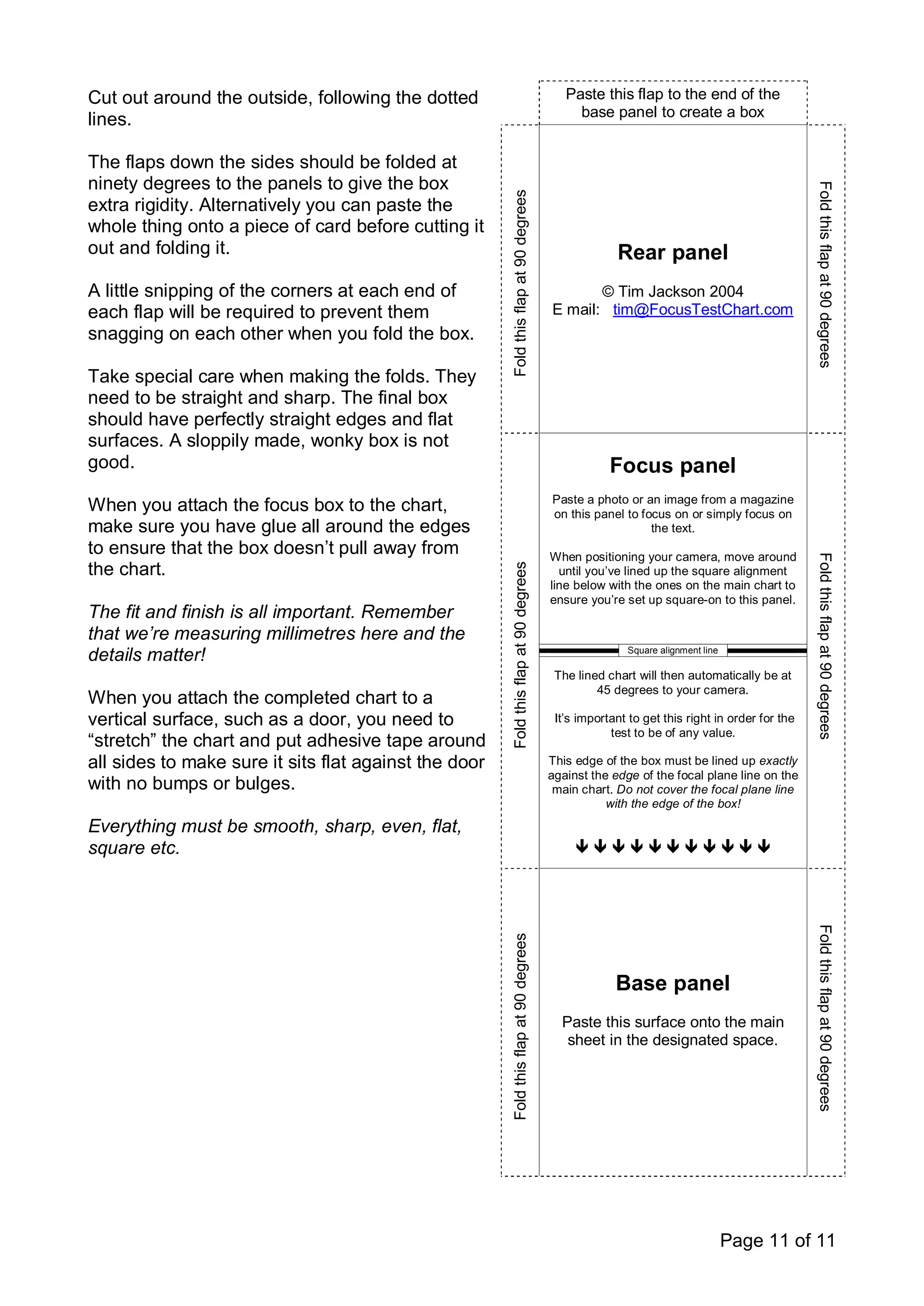 Back front focus test chart | PDF