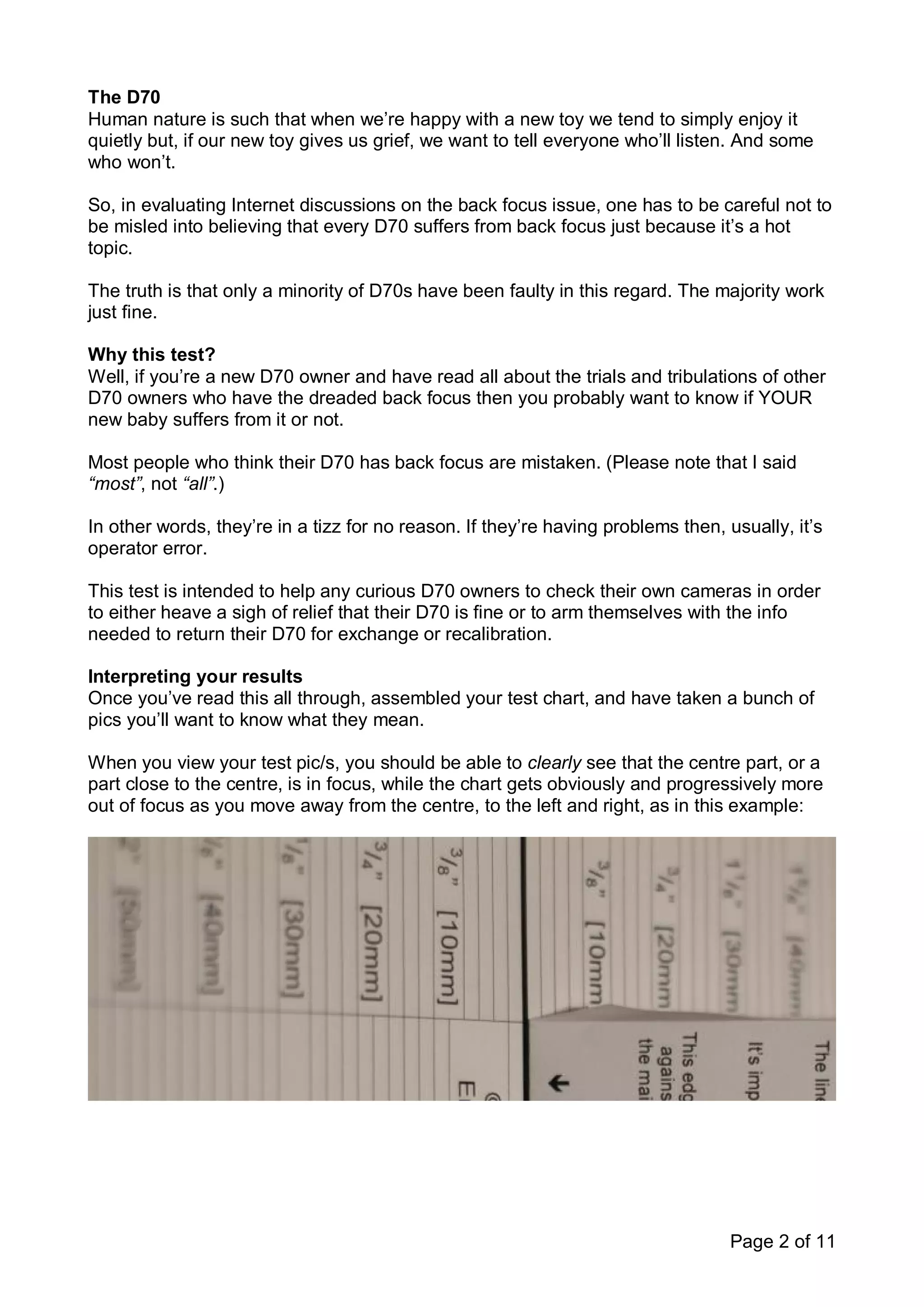 Back front focus test chart | PDF