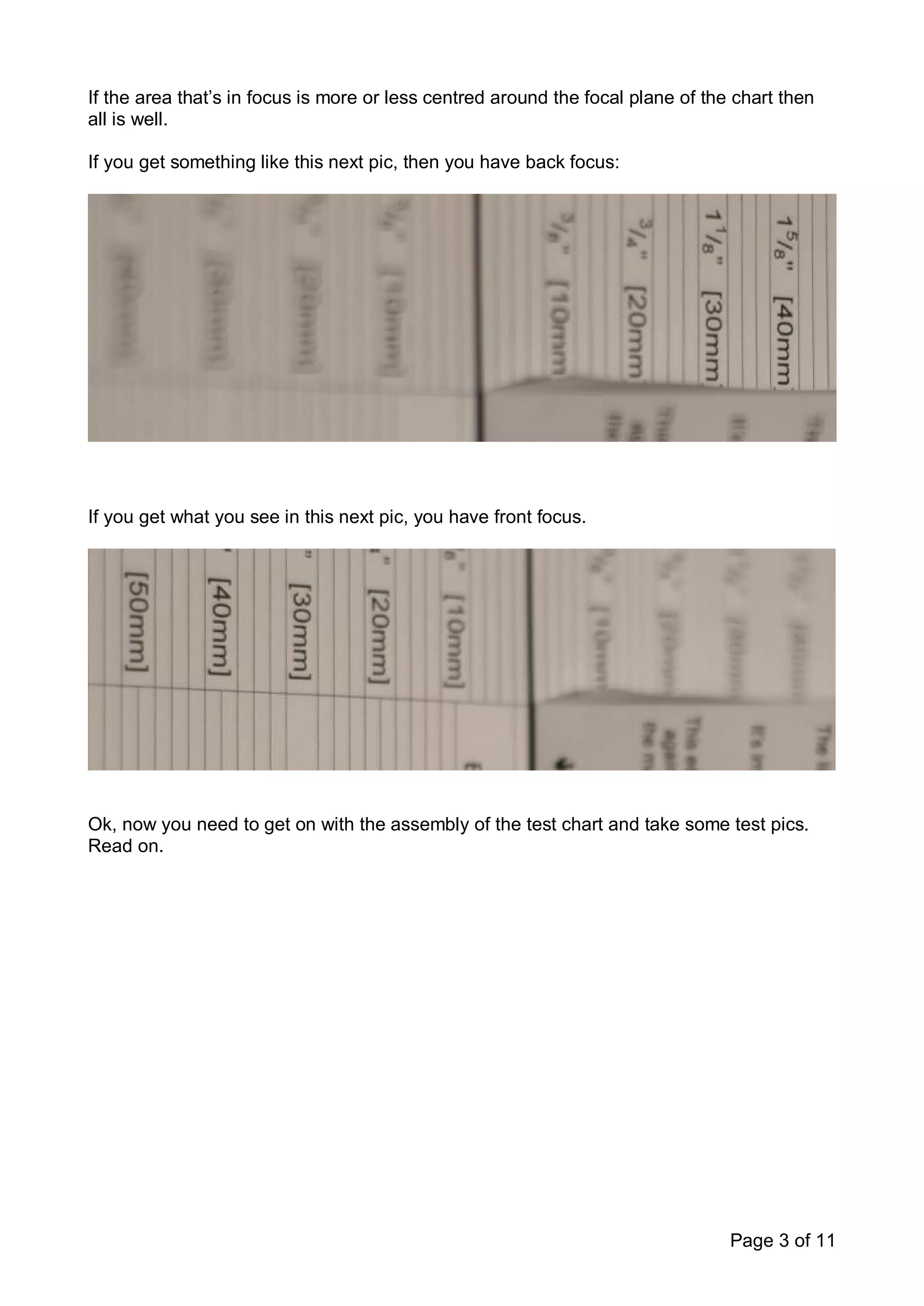 Back front focus test chart | PDF