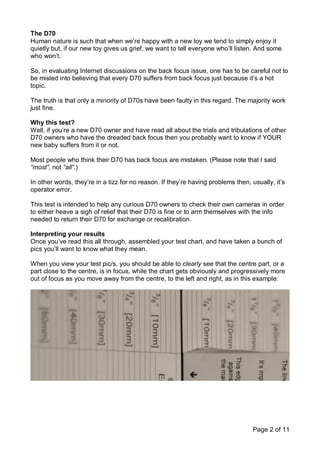 Back front focus test chart | PDF