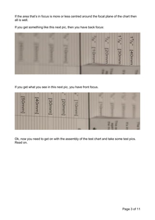 Back front focus test chart | PDF