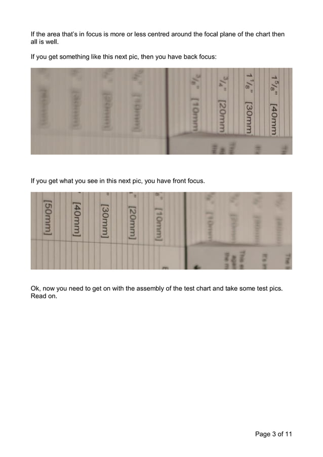 Back front focus test chart | PDF