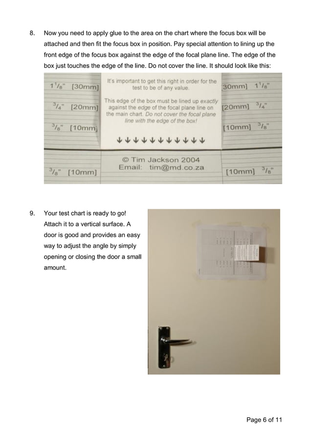 Back front focus test chart | PDF