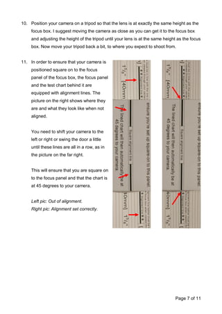 Back front focus test chart | PDF