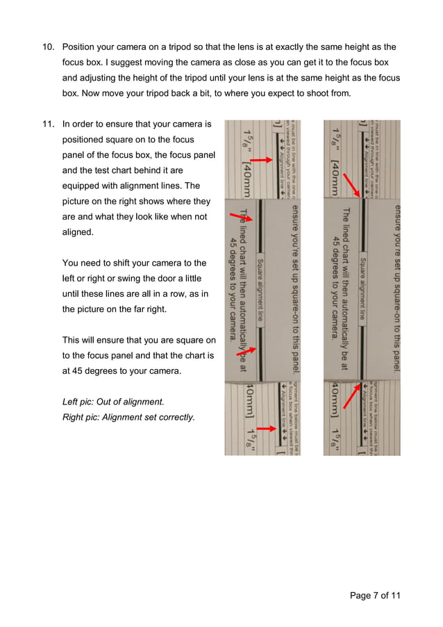 Back front focus test chart | PDF