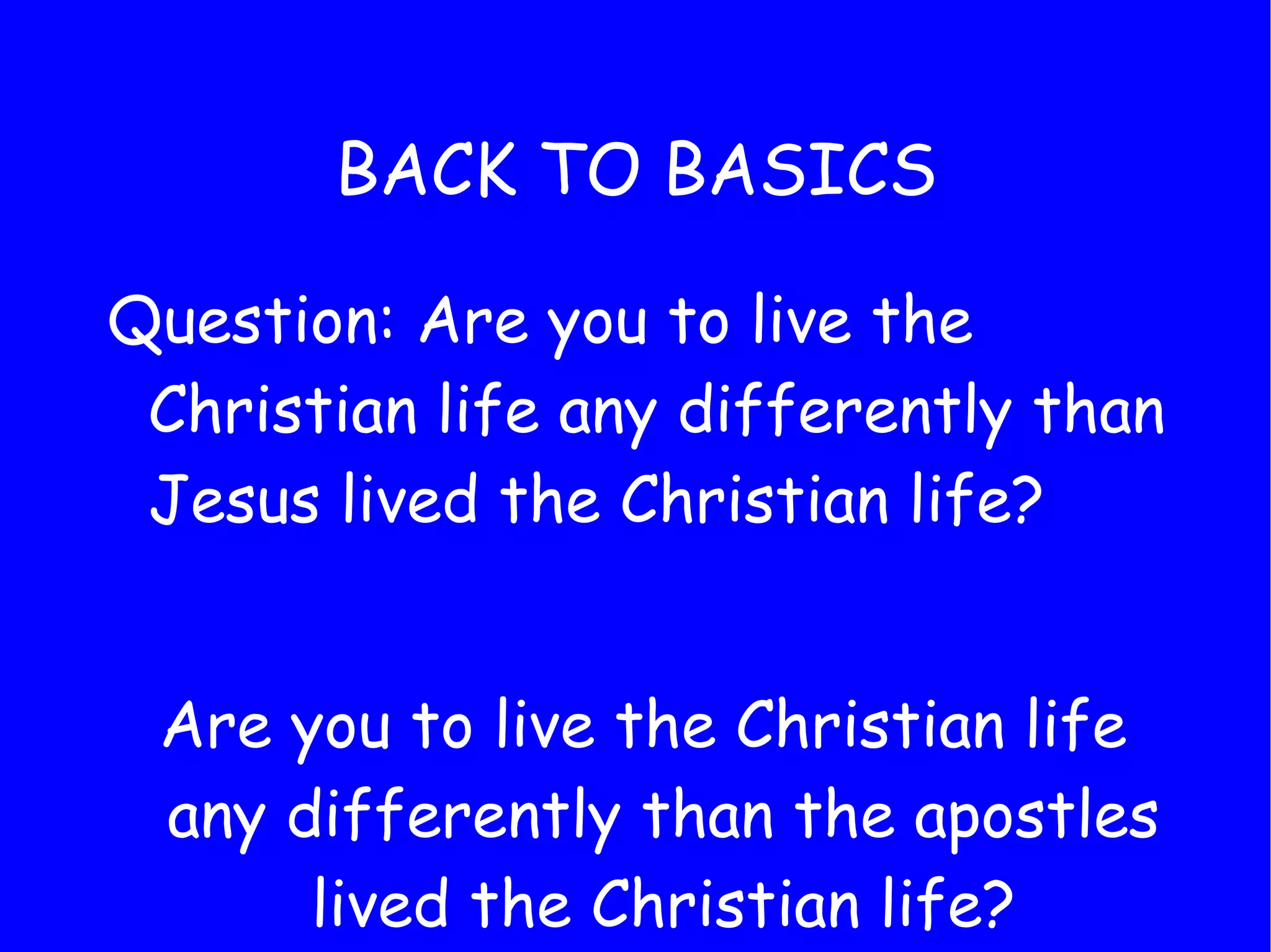Back to Basics | PPT