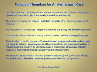 Analyzing Types of Bilingual Education | PPTX