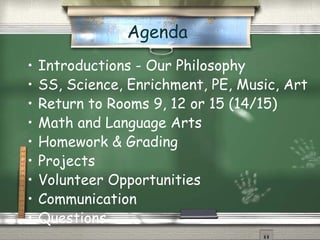 Back to School Night presentation 1011 | PPT