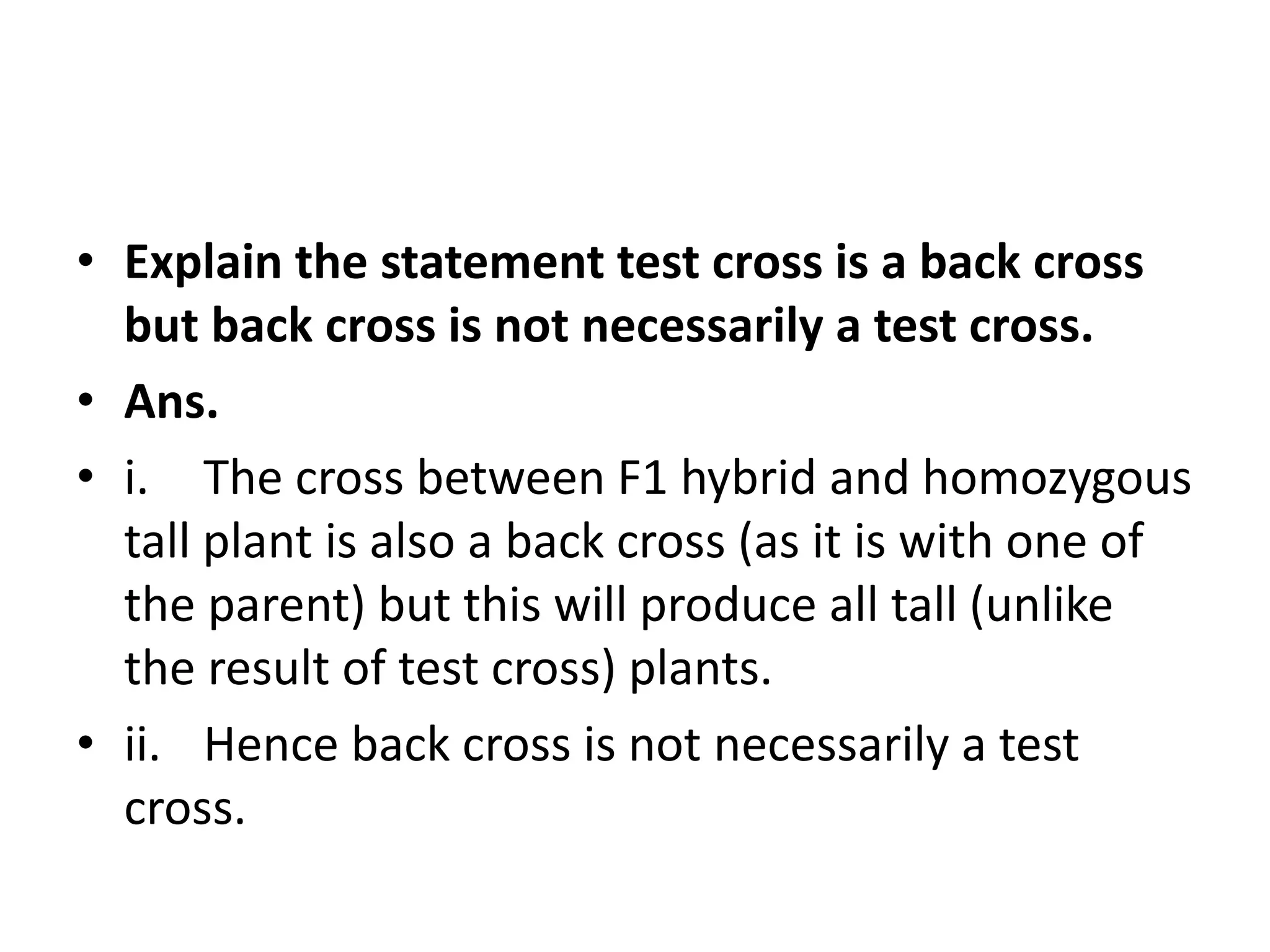 Back and test cross | PPTX
