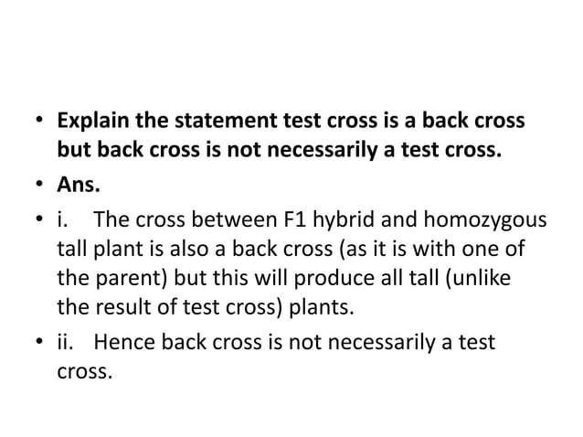 Back and test cross | PPTX
