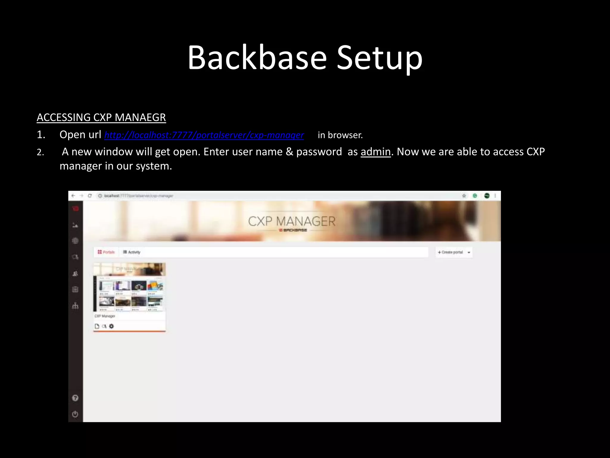 Backbase CXP Manager Setup | PPTX
