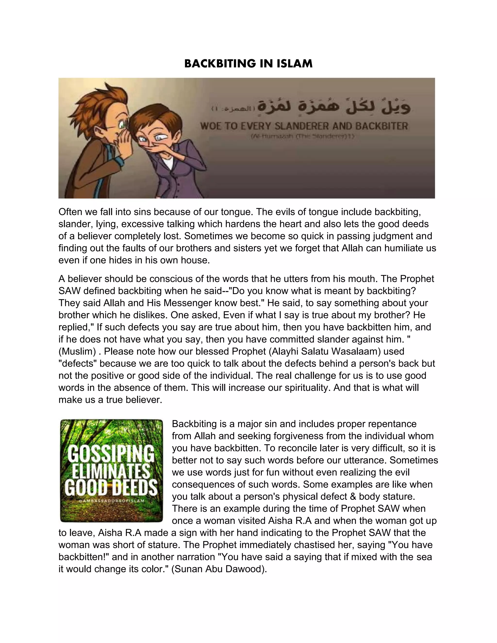 Backbiting in islam | PDF