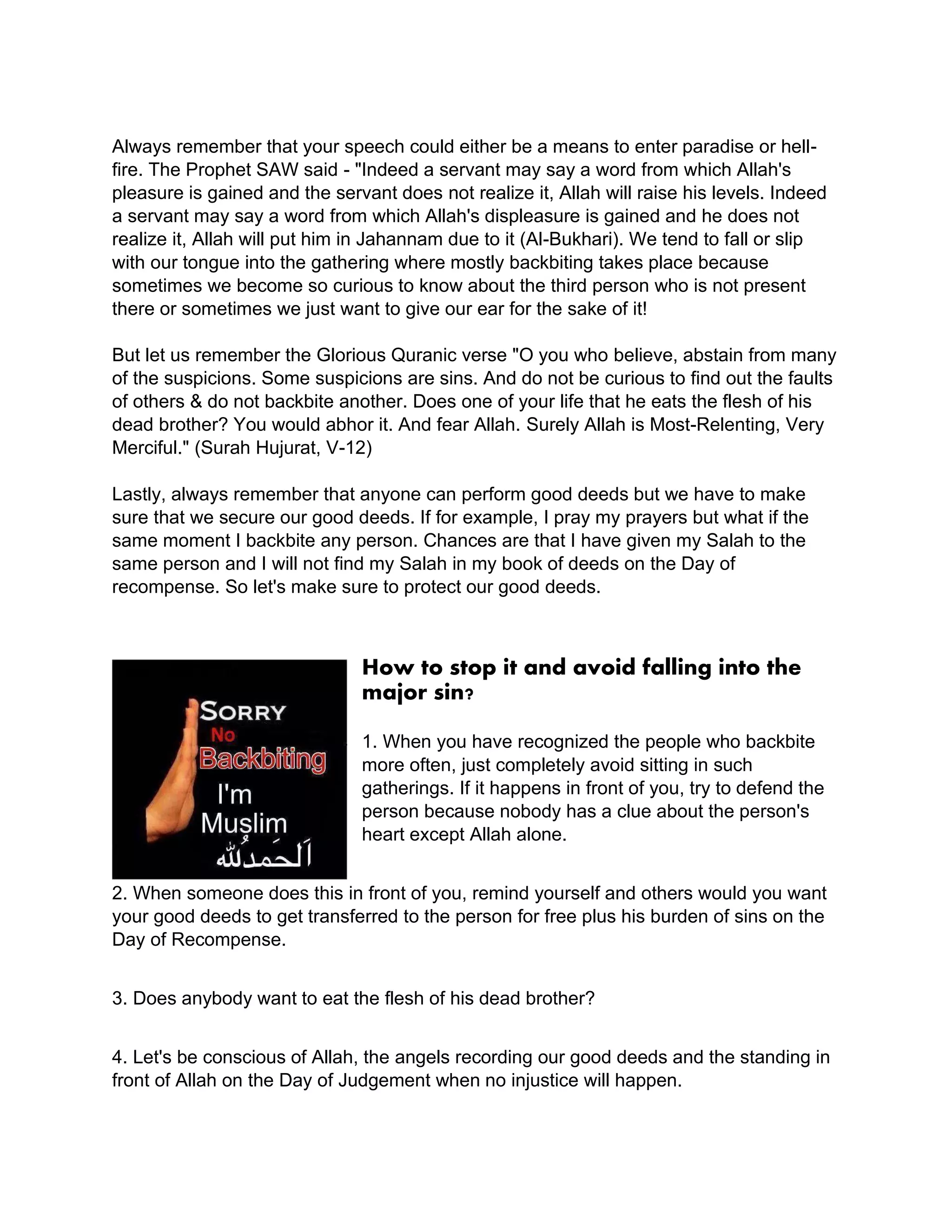 Backbiting in islam | PDF