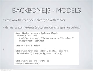 Backbone.js - Michał Taberski (PRUG 2.0) | PPT