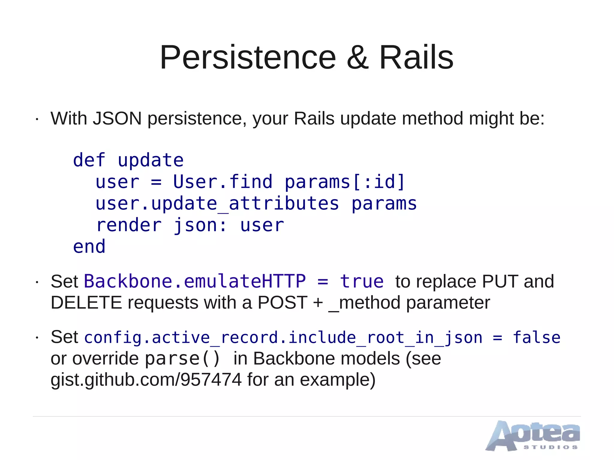 Introduction to Backbone.js for Rails developers | PDF