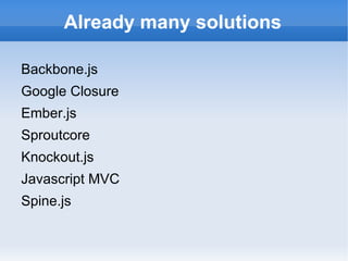 Javascript frameworks: Backbone.js