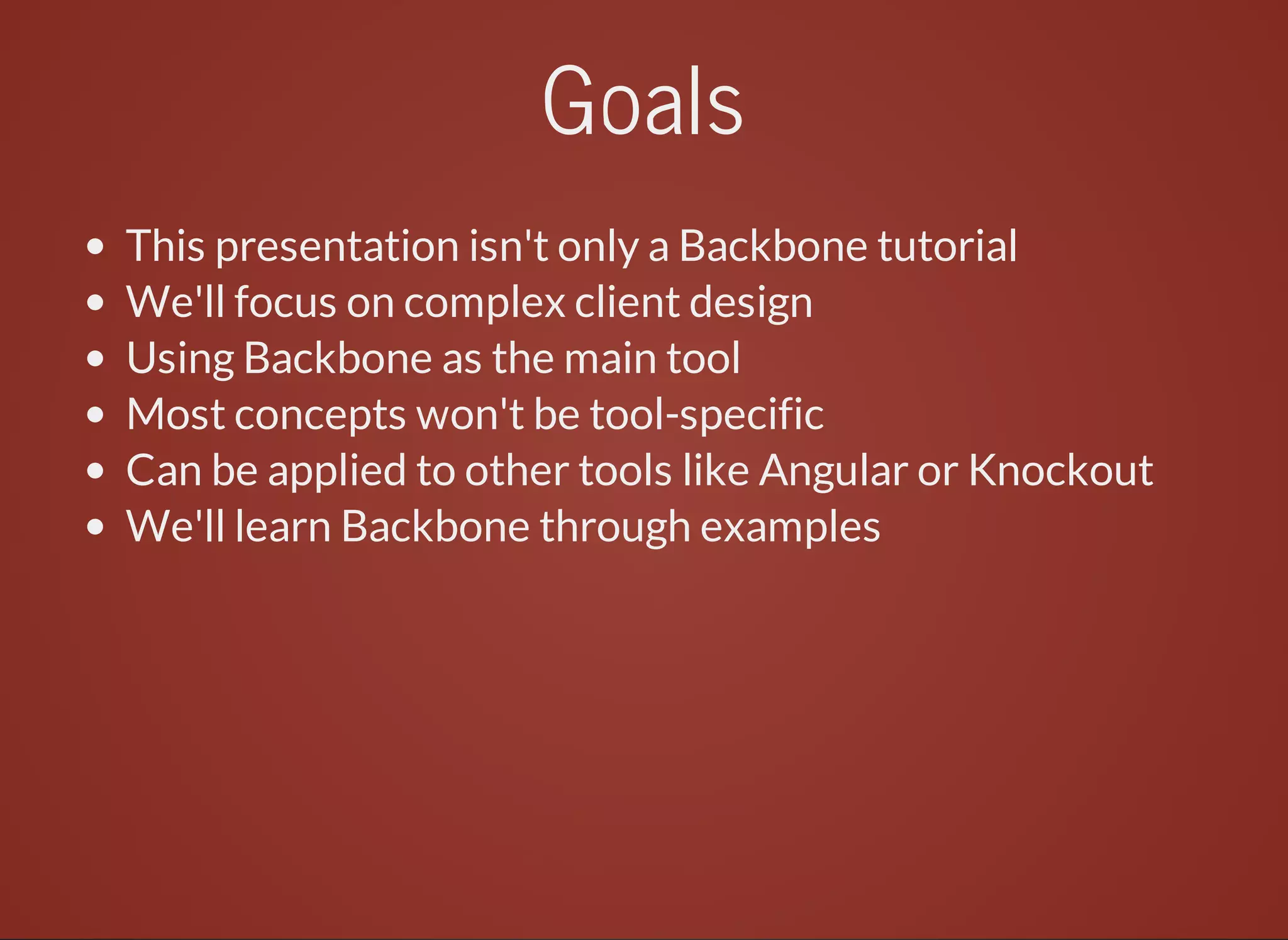 Structuring web applications with Backbone.js