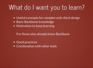 Structuring web applications with Backbone.js