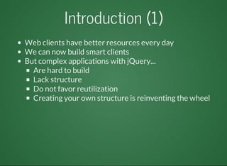 Structuring web applications with Backbone.js