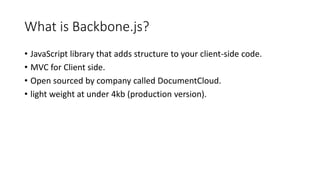 Basics of Backbone.js