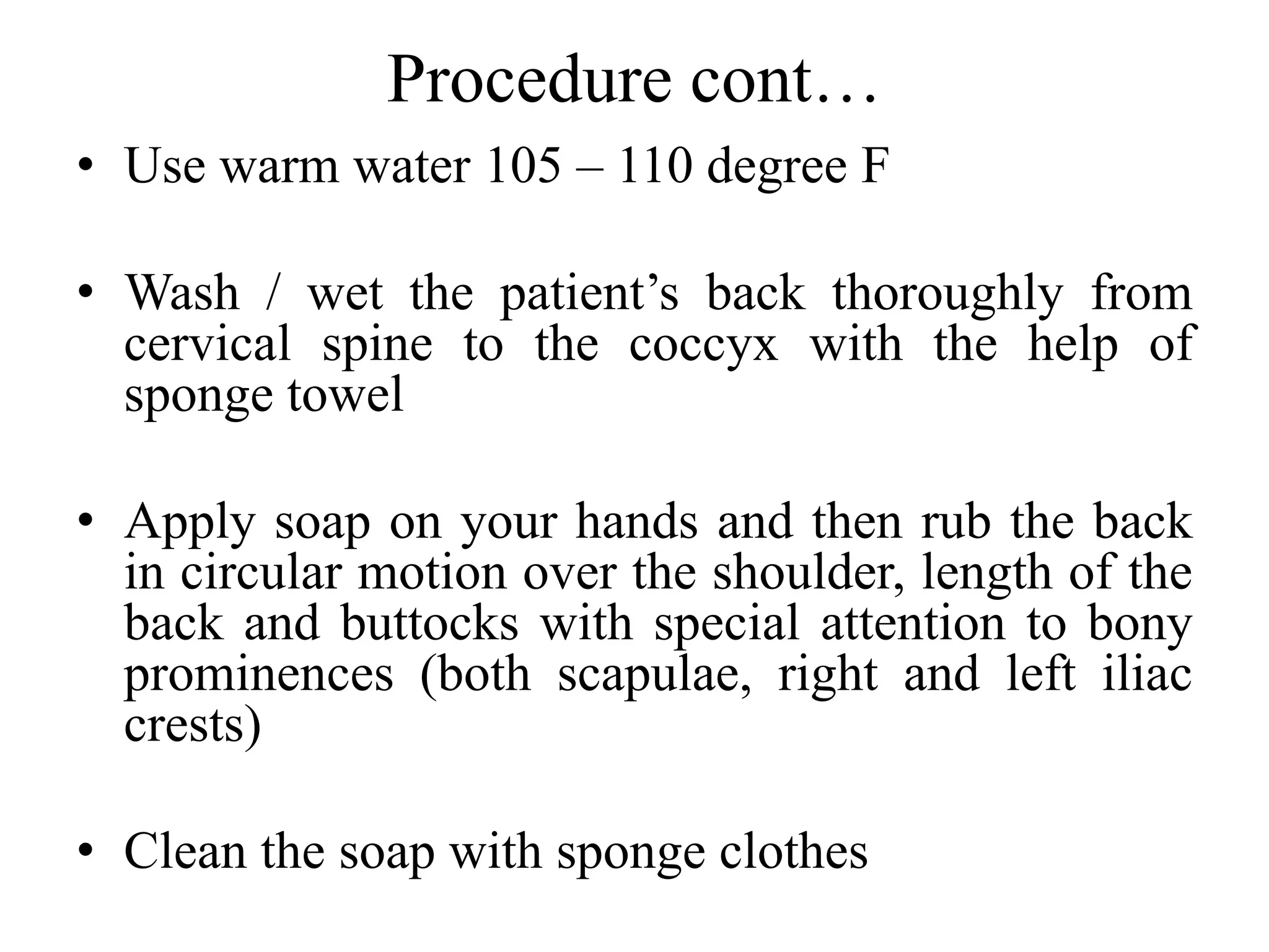 Back care of patient , Fundamentals of Nursing | PPTX