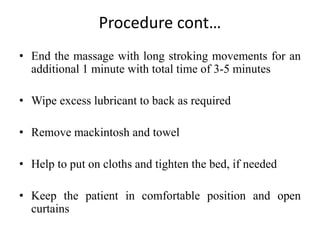 Back care of patient , Fundamentals of Nursing | PPTX