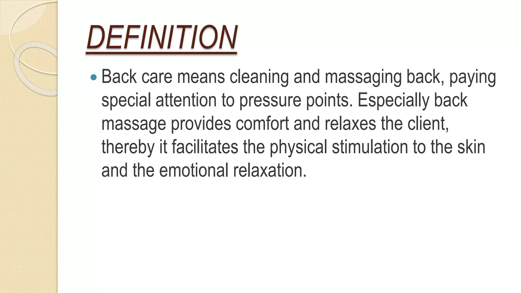 Back care in nursing | PPTX