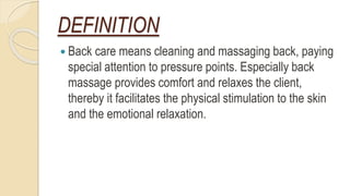 Back care in nursing | PPTX