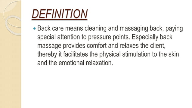 Back care in nursing | PPTX