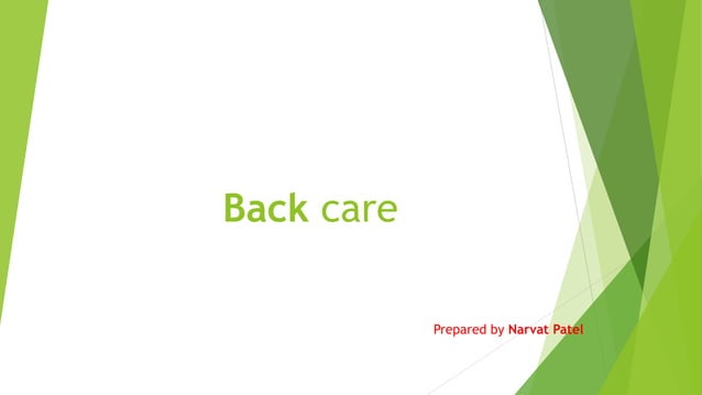 Back care ppt and back care steps nursing procedure | PPTX | Physical ...