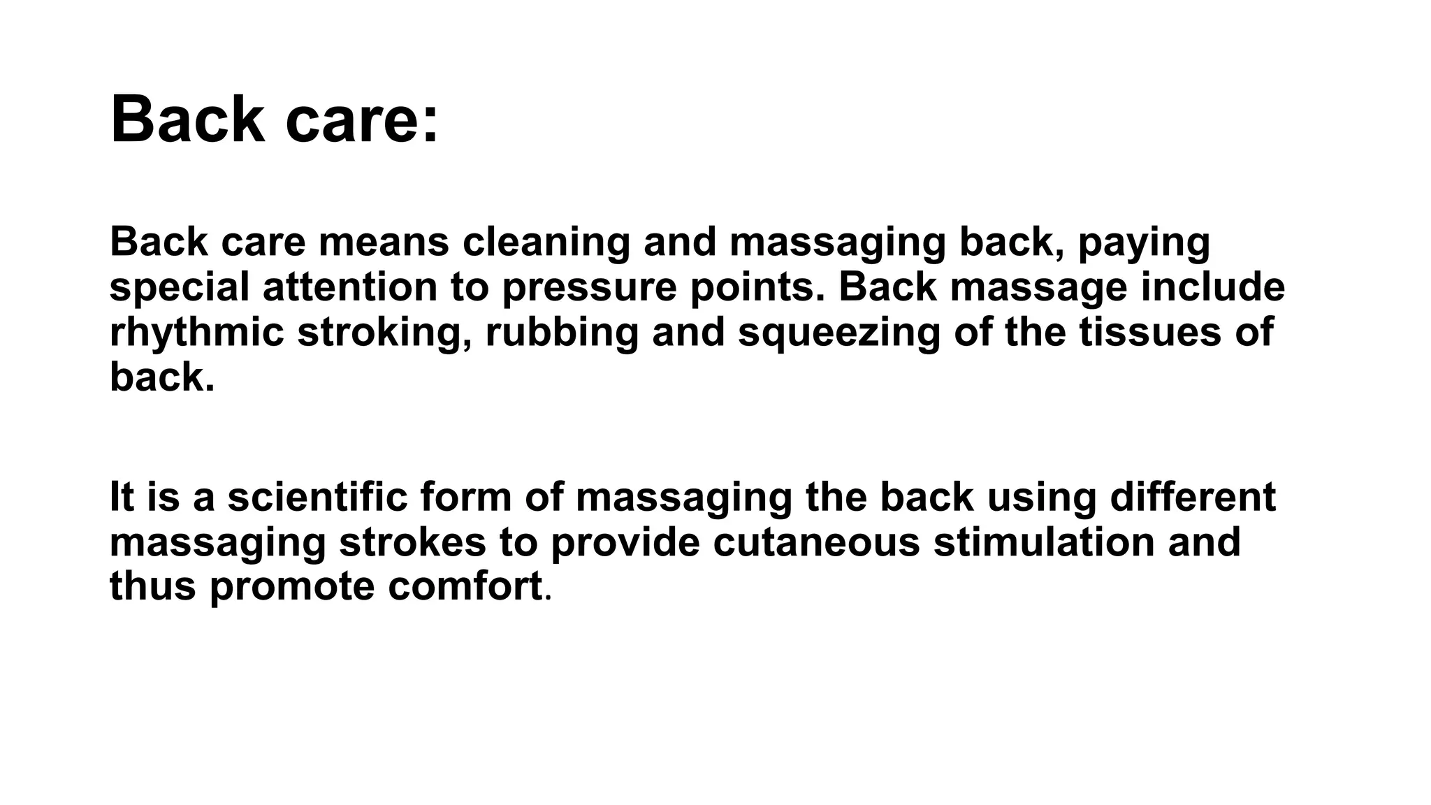 Back care and back massage. powerpoint presentation | PPTX