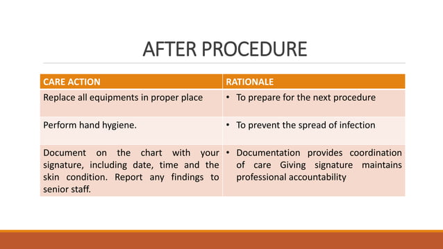 Back care procedure | PPTX