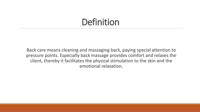 Back care procedure | PPTX