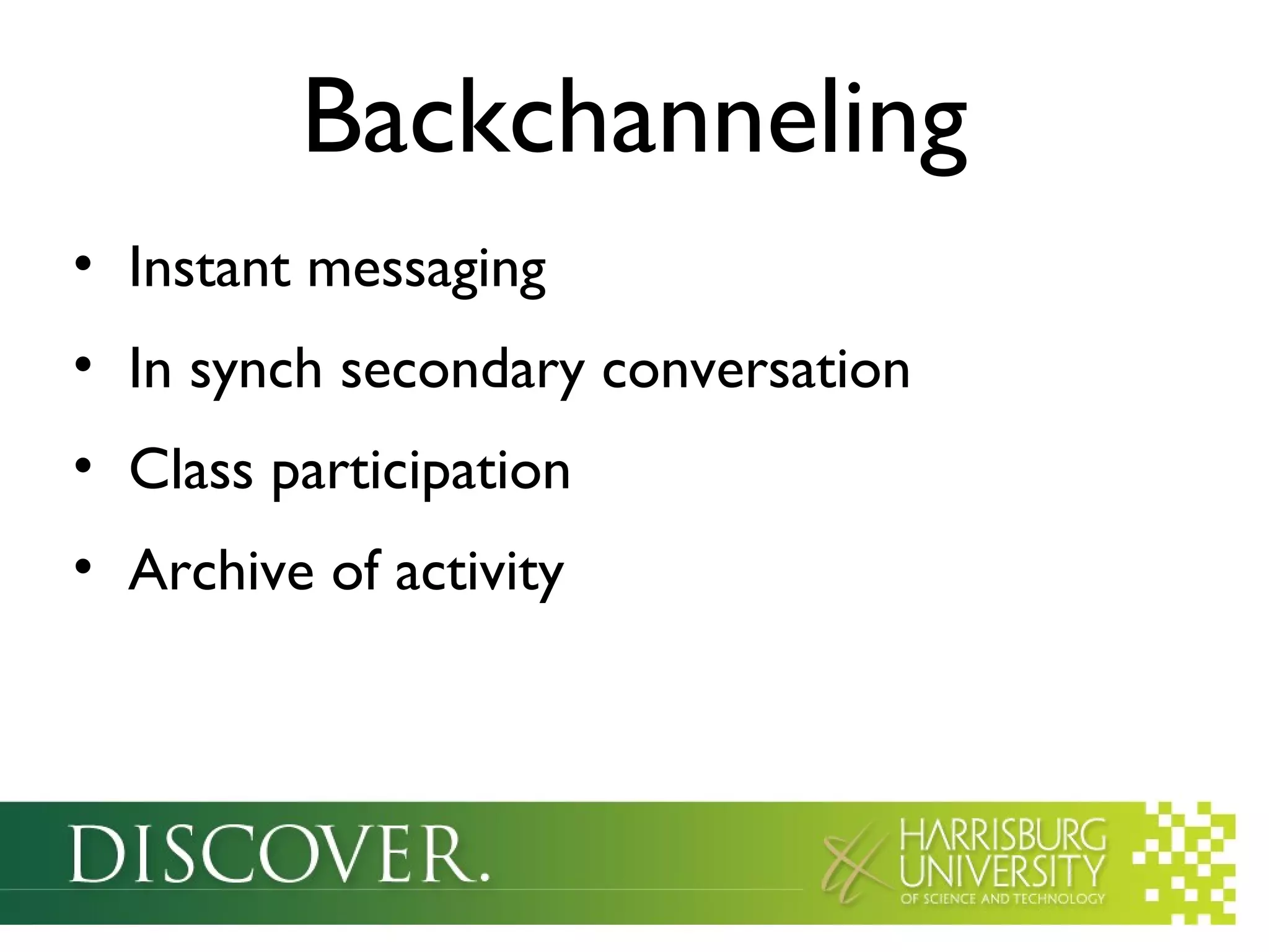 Backchanneling | PPT