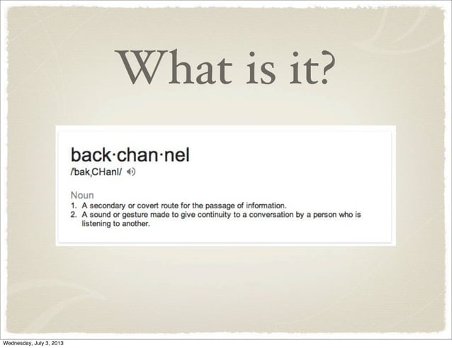 Backchanneling 101 | PPT
