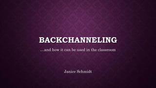 Backchanneling powerpoint | PPTX