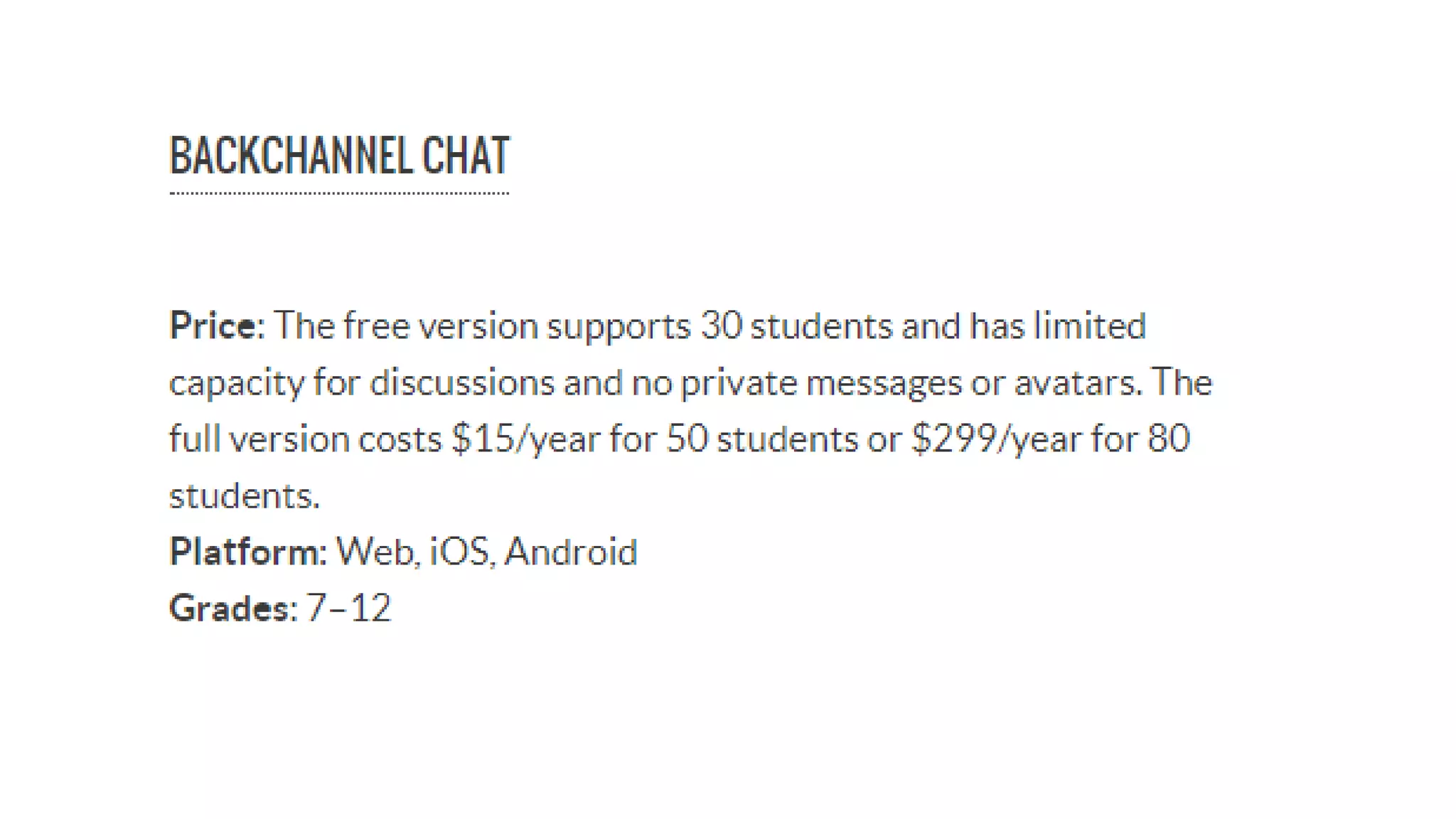 Backchannels in the Classroom | PPT