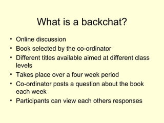 Backchat Presentation | PPT