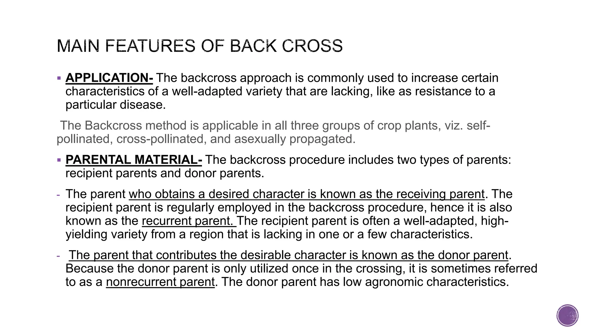 DIFFERENCE IN BACK CROSS AND TEST CROSS | PPTX