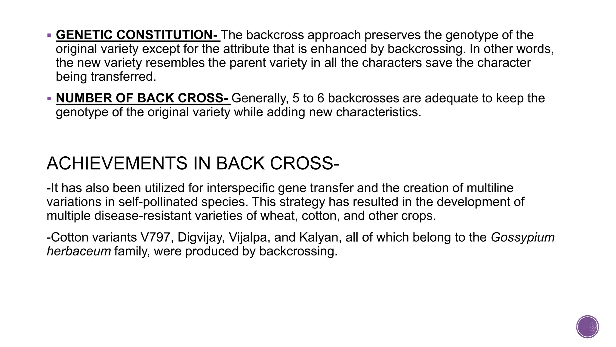 DIFFERENCE IN BACK CROSS AND TEST CROSS | PPTX