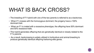 DIFFERENCE IN BACK CROSS AND TEST CROSS | PPTX