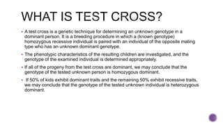 DIFFERENCE IN BACK CROSS AND TEST CROSS | PPTX