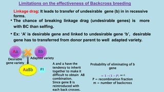 Handling of segregating generations -Backcross breeding | PPTX