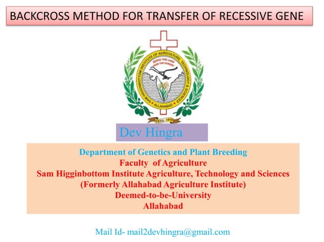 Back cross in recessive gene | PPTX | Gardening | Home & Garden