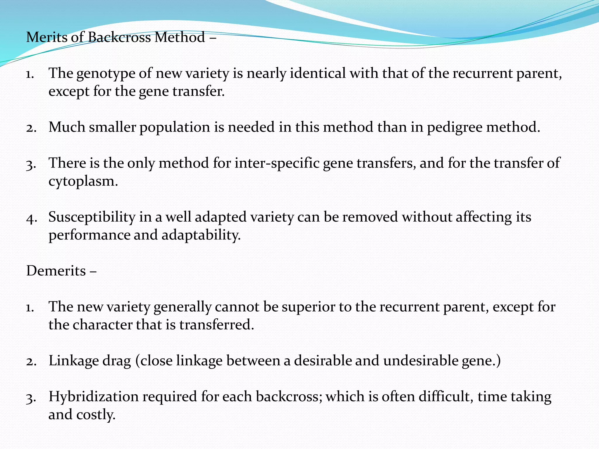 Backcross method for dominant and recessive gene transfer. | PPTX