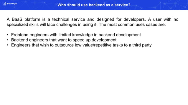 Backend as a service | PPTX | Cloud Computing | Internet