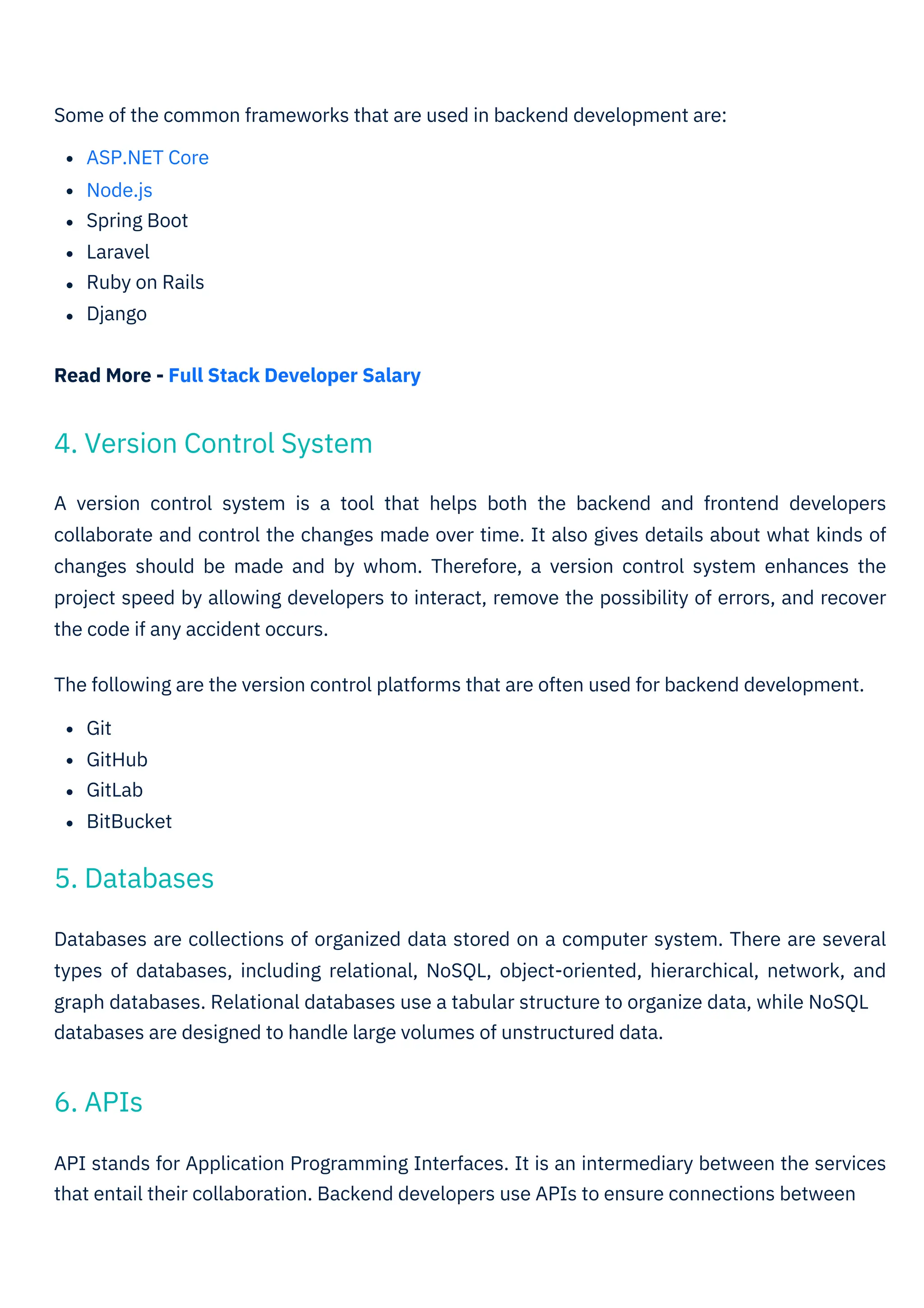 Backend Developer Roadmap PDF By ScholarHat | PDF